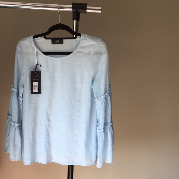 ASOS | Tops | Baby Blue Bell Sleeve Top | Poshmark